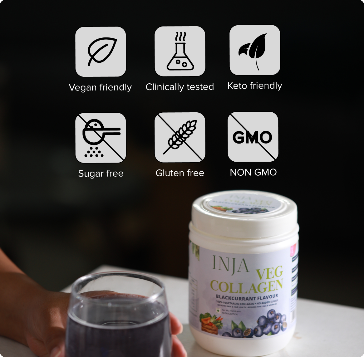 Buy INJA Veg Collagen - Blackcurrant Flavor – INJA Wellness